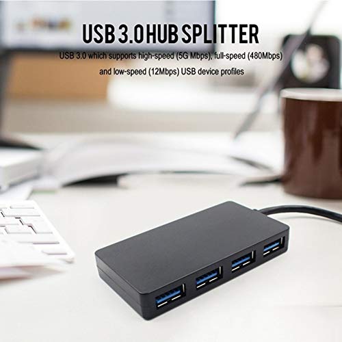 Lysee Home - USB 3.0 Hub 4 Port High Speed Slim Compact Expansion Splitter - (Color: Black, Length: Other)
