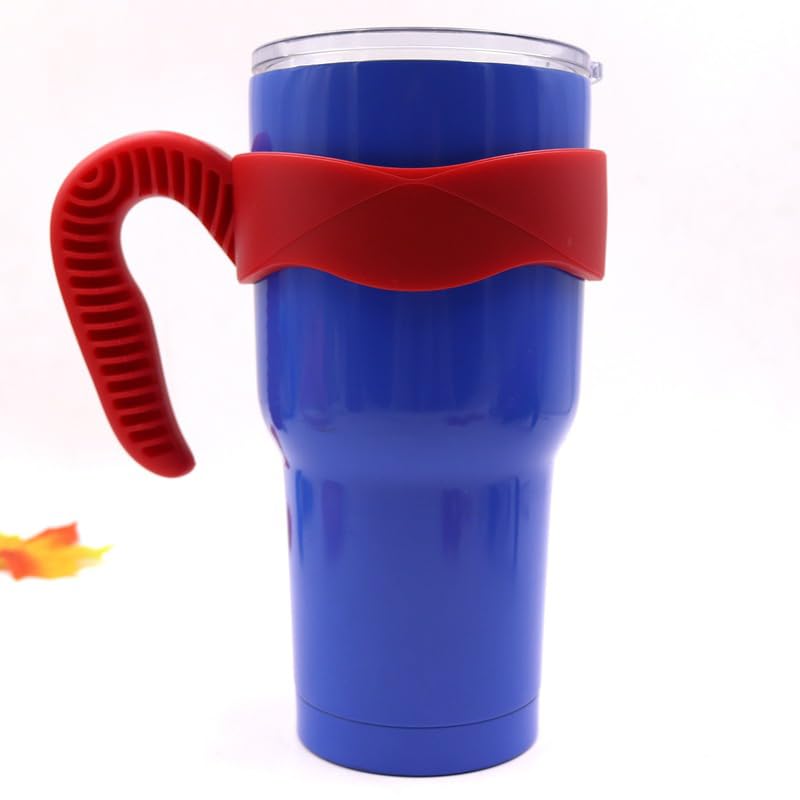 2 Pcs Red 20 Oz Tumbler Handle, Tumbler Cup Holder Compatible with Ozark Trail, YETI, RTIC, Travel Mug, SIC, Rambler
