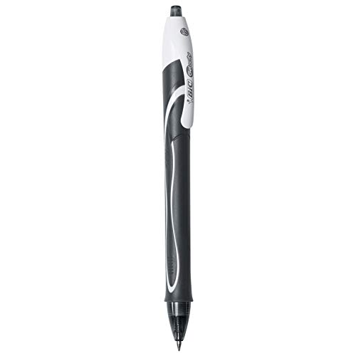 BIC Gel-ocity Quick Dry Gel Pen, Fine Point (0.5mm) - Box of 12 Black Gel Pens