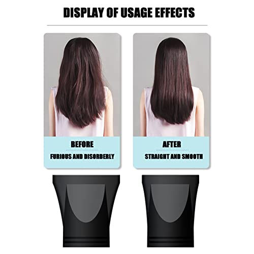 2 PCS Plastic Salon Hair Dryer Nozzle Replacement Blow Flat Hairdressing Styling Tool Diameter 4.5cm and 4.6cm Black