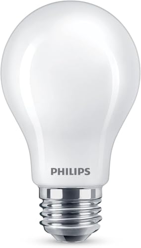 PHILIPS LED Frosted Flicker-Free Dimmable A19 Ultra Definition Light Bulb, EyeComfort Technology, 800 Lumen, Daylight (5000K), 8W=60W, E26 Base, Title 20 Certified