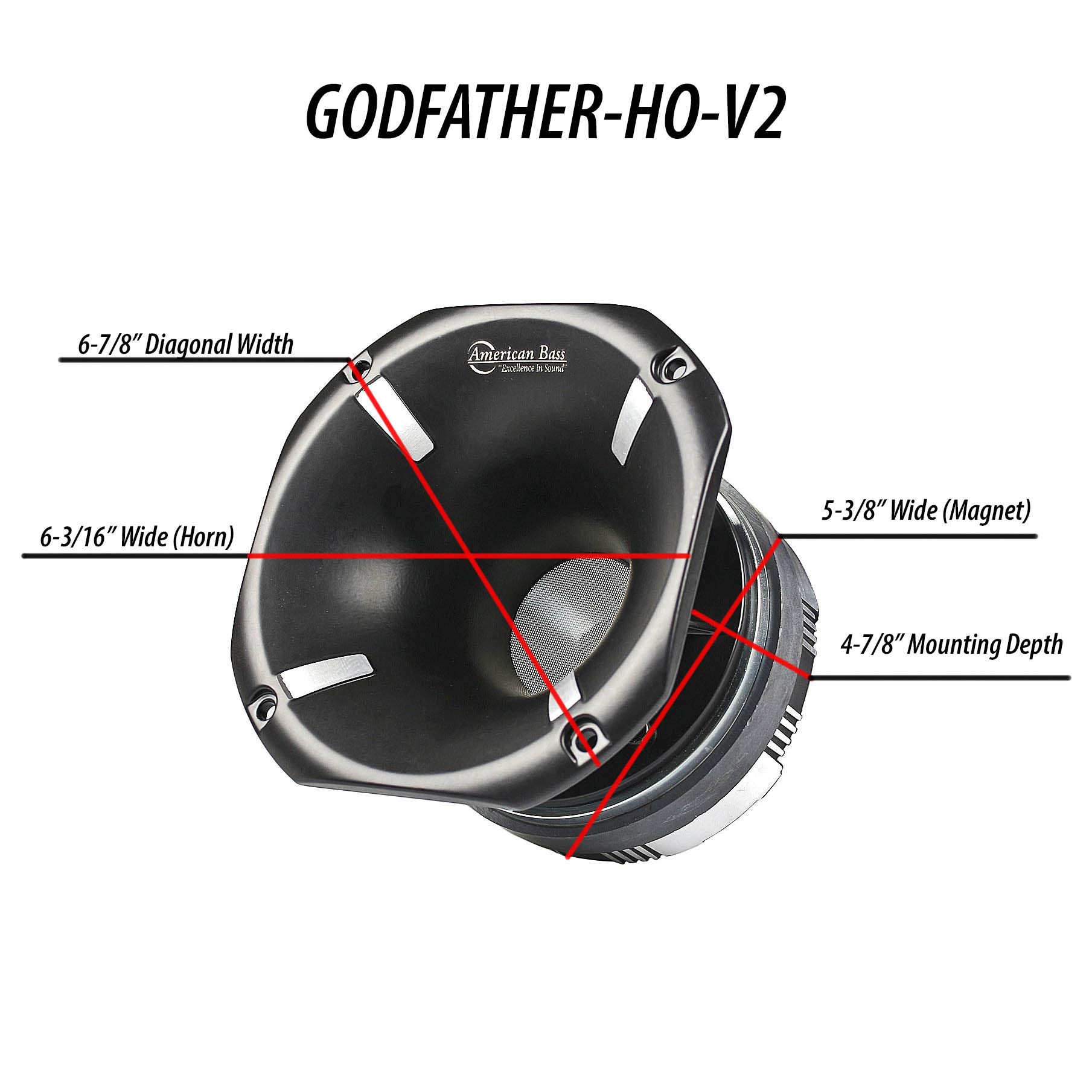 2 Pack American Bass Driver Kits 450 Watts Each 8 Ohm Godfather Series Godfather-HO-2V