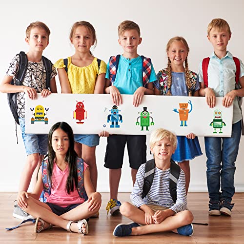 24 Sheets 8.27''×5.9'' Make Your Own Robot Stickers for Kids Toddlers, Make a Face Stickers for Kids Party Favors Activities