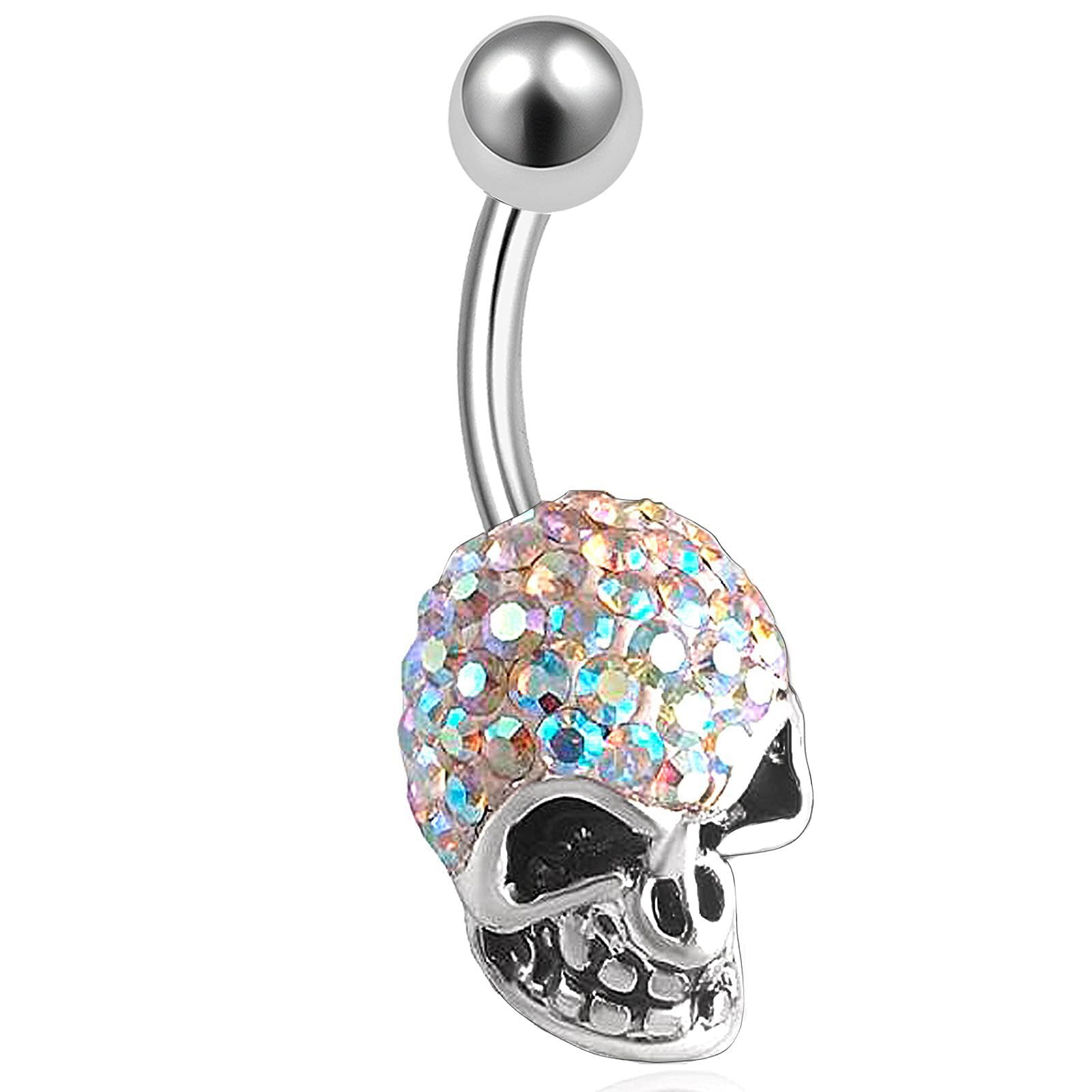 14 Gauge 1.6mm 3/8 10mm cute belly ring navel bar surgical steel unique button AWGI Body Piercing Jewelry