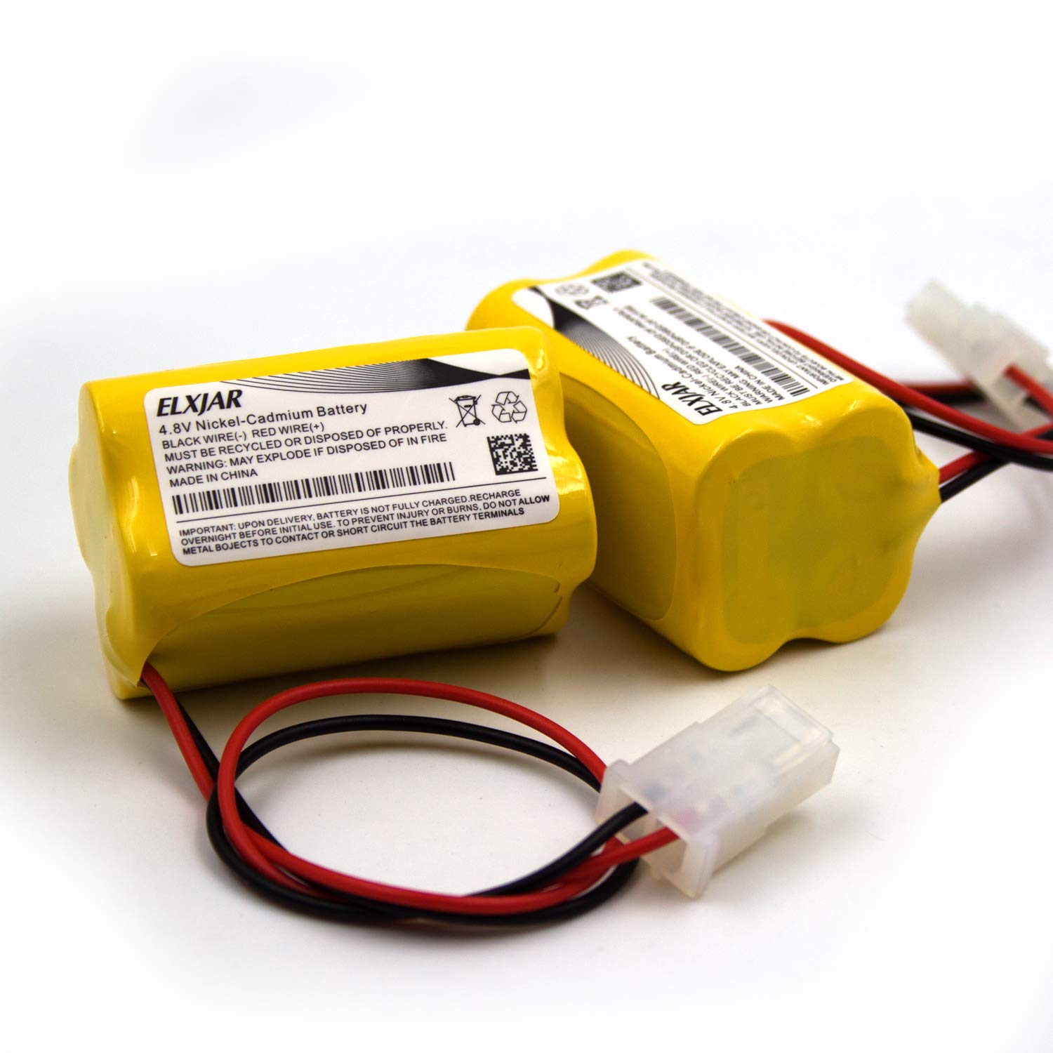 elxjar (2-Pack) 4.8V 800mAh Ni-CD AA Battery Pack Replacement for Energizer N20AE015A CUSTOM-222 NIC0905 OSA146 Prescolite EDCNRB Exit Sign Emergency Light