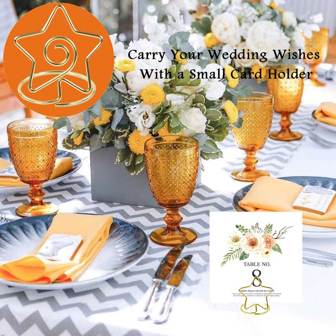 20Pcs Wedding Table Number Stand Place Card Holders for Table Setting Mini Table Menu Display Holder Stand for Memo,Cards,Pictures in Wedding,Birthday Party,Anniversary
