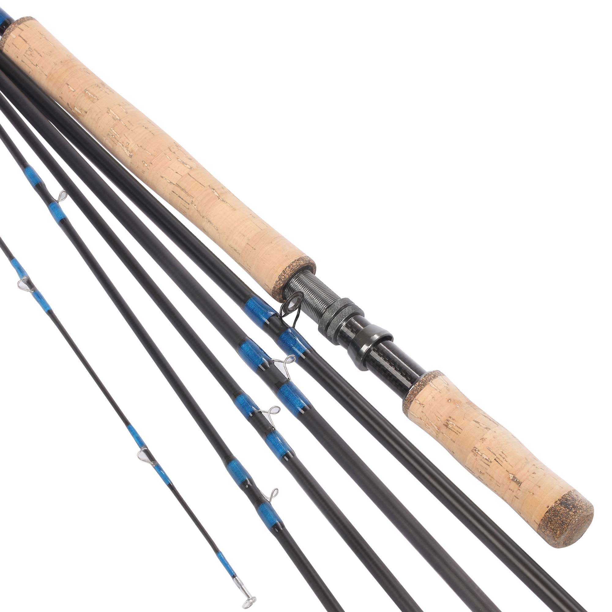14' Spey Fly Fishing Rod 6 Sections 14FT 9/10 Spey Rod Carbon Fiber Blanks Two Handed Handle Cork Grip