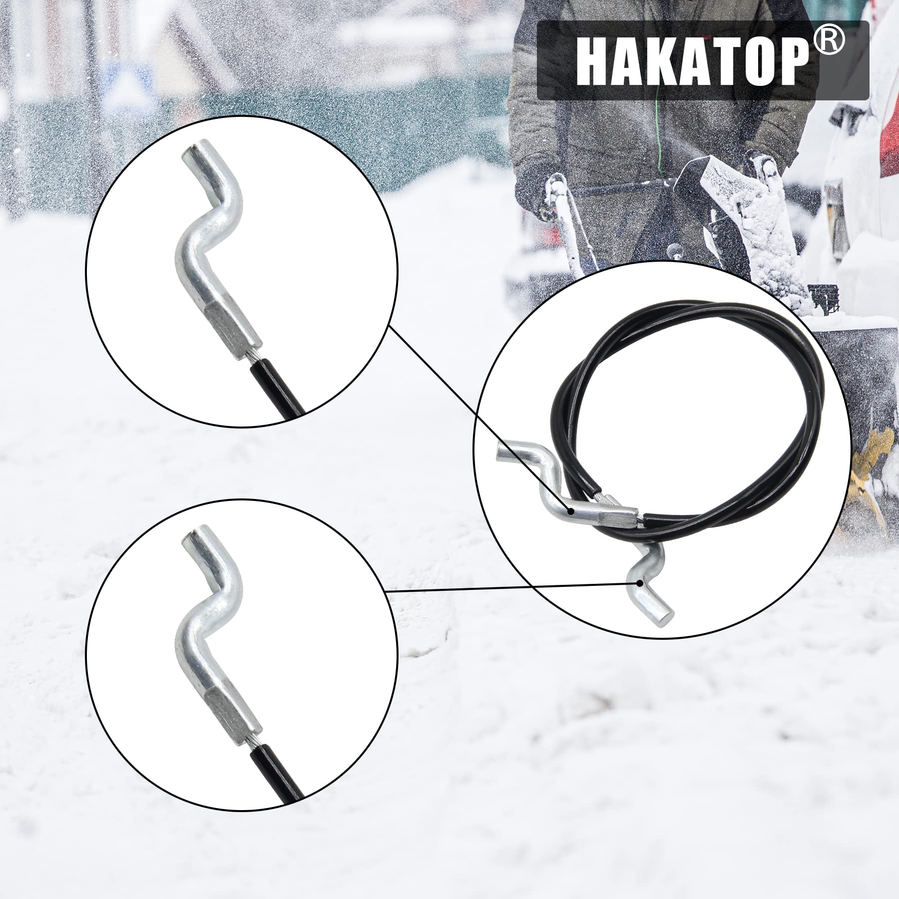 2PK Front Lower Drive Traction Auger Cable Used on Craftsman Snowblower Replaces Murray 1501122MA 313449MA