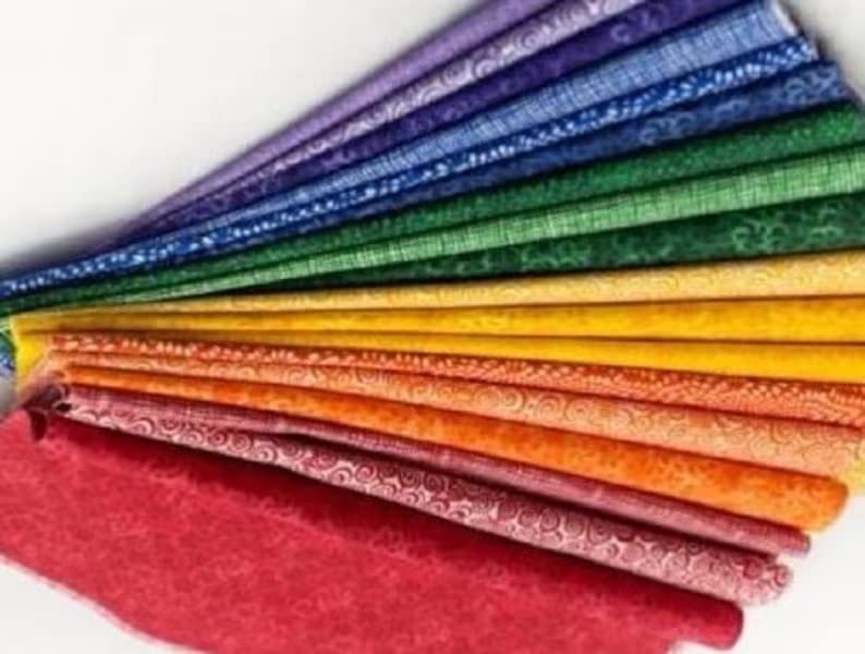 18 Pieces Fabric Cute, Beautiful 2.5 inch Rainbow Basics Jelly Roll, Cute 100% Cotton Fabric Quilting Strips 2.5"