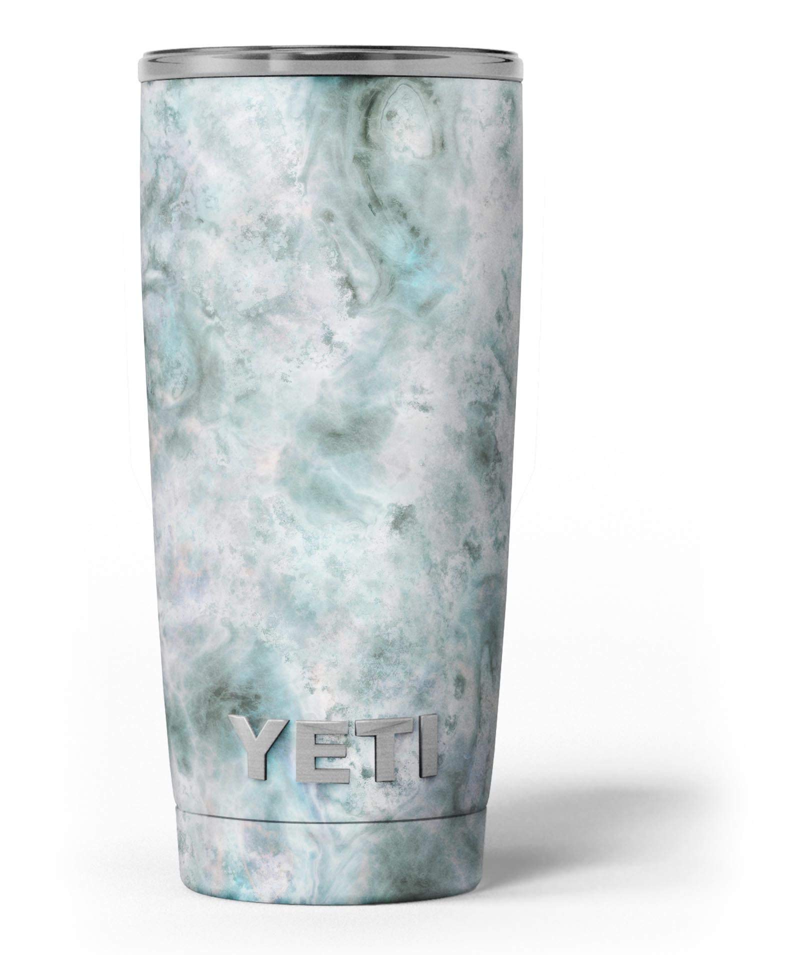 Design Skinz Marble Surface V2 Teal - Skin Decal Vinyl Wrap Kit Compatible with The Yeti Rambler Cooler Tumbler Cups