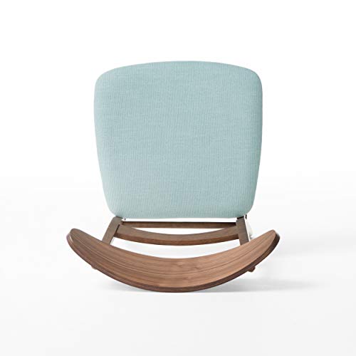 Christopher Knight Home Griselda Mid-Century Modern Dining Chairs (Set of 4),Polyester and Birch Wood, Mint, Walnut