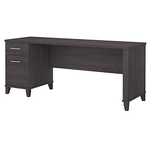 Bush Furniture Somerset 72W Office Desk with Drawers in Storm Gray