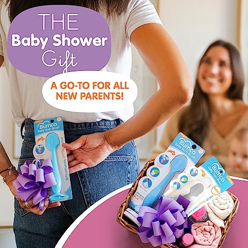 Bumco 2-PACK Diaper Cream Spatula - FULL-SIZE + MINI Baby Bum Brush with TRAVEL CASE - Diaper Cream Applicator for Baby - Baby Necessities - Suitable for Aquaphor, Desitin - Blue & Gray