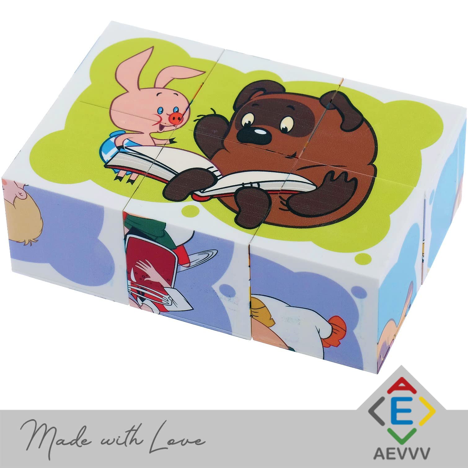 AEVVV Building Blocks Puzzles Russian Soviet Soyuzmultfilm Cartoons - Русские мультики - Cubes for Stacking Learning Puzzles