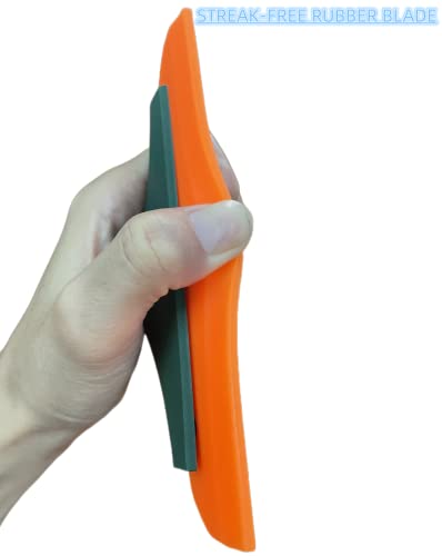 2 Pcs Silicone Squeegee, Handheld 6 inch Super Soft Small Silicone Glass Cleaning Squeegee,for Auto Glass Film,Bath Mirror,Windows,Glass Doors,Countertop Cleaning,Car Window (Dark Green)