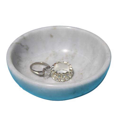 CraftsOfEgypt Real Marble Jewelry Dish - Ring Holder - Jewelry Organizer Tray - Decorative Key Bowl-Home Decor Wedding Gift- Ring Dish - Jewelry Tray -Vanity Tray - Decorative Tray - Marble Tray