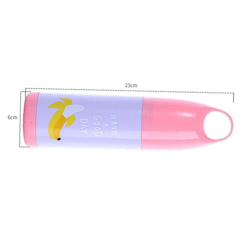 Portable Travel Toothbrush Case, Hard Plastic Dust-proof Toothbrush Container Cartoon Fruits Toothbrush Holde Pink