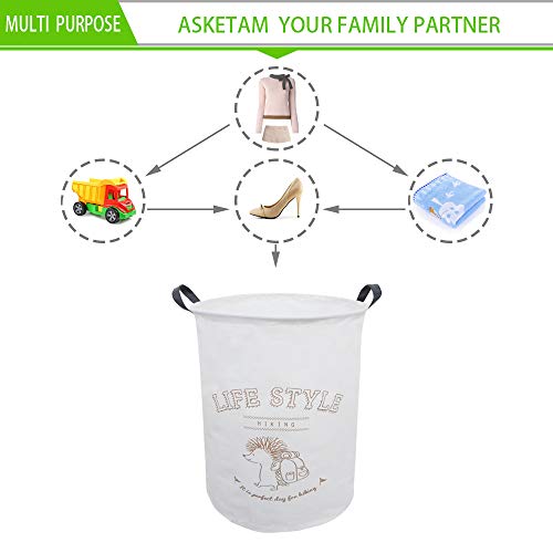ASKETAM Fabric Laundry Basket Canvas Laundry Hamper for Dirty Clothes Toy Organizer Kid Nursery Room Decor Basket (hedgehog)