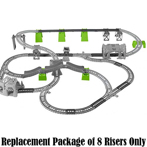 Replacement Parts for Thomas The Train - GBN45 ~ Thomas & Friends Trackmaster Percy 6 - in - 1 Set ~ Replacement Package of 8 Risers ~ 4 RB1 Risers and 4 RB2 Risers ~ Green