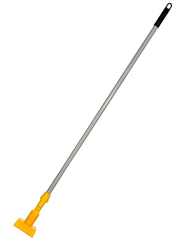 Alpine Commercial Iron Mop Handle for Floor Cleaning - Quick Change Professional Mopping Stick Or Mop Head Replacement Pole W Metal Handle (Fiberglass Jaw Clamp)