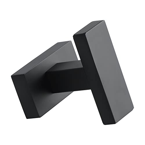 Alise Towel Hook Bathroom Single Robe Hooks Wall Mount Clothes Hook for Bedroom Kitchen Cloakroom Door Back Cabinet,GOY004B-4P SUS304 Stainless Steel Matte Black Pack of 4