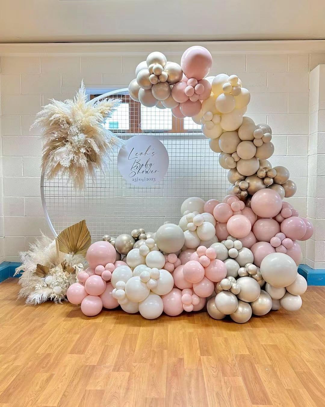 120pcs Dusty Pink Balloons Garland Arch Kit Double Stuffed Boho Balloon Rose Pink Balloon Matte Gold Balloons Cream Beige Balloon for Birthday Girls Baby Shower Bridal Wedding Party Decorations
