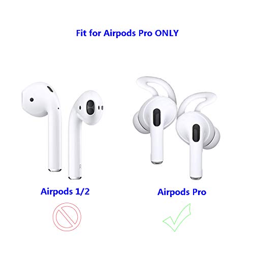 Ear Hooks for Airpods Pro, Culoda Anti-Slip Protective Case Cover for Apple AirPods Pro(DO NOT Fit for Charging Case) - 3 Pairs(White)