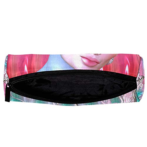 Mermaid Sea Shells and Star Fish Decorate Her Hair Pencil Bag Pen Case Stationary Case Pencil Pouch Desk Organizer Makeup Cosmetic Bag for School Office