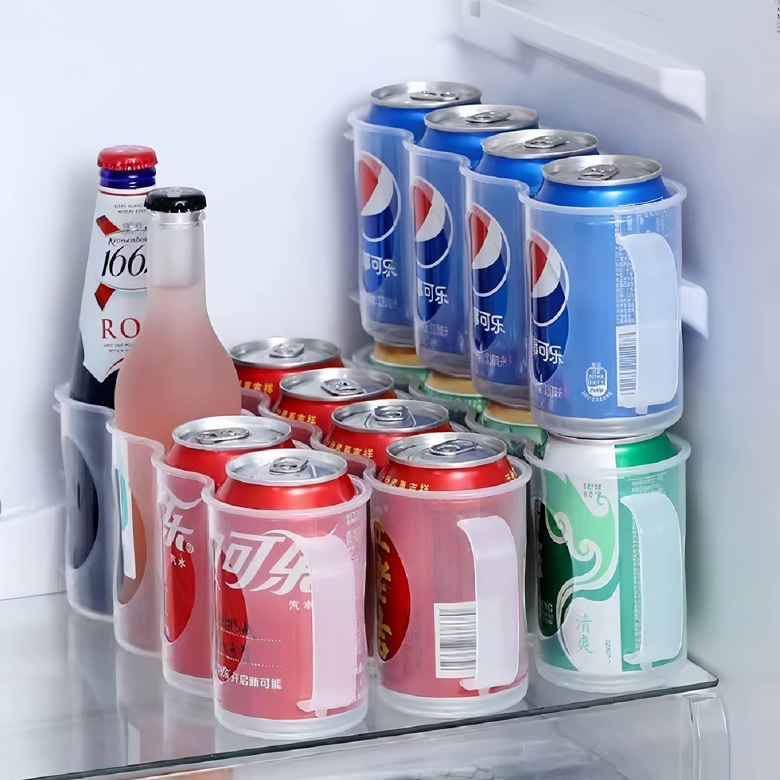2 Pack Soda Can Dispenser for Refrigerator,Soda Can Organizer ,Can Organizer for Refrigerator