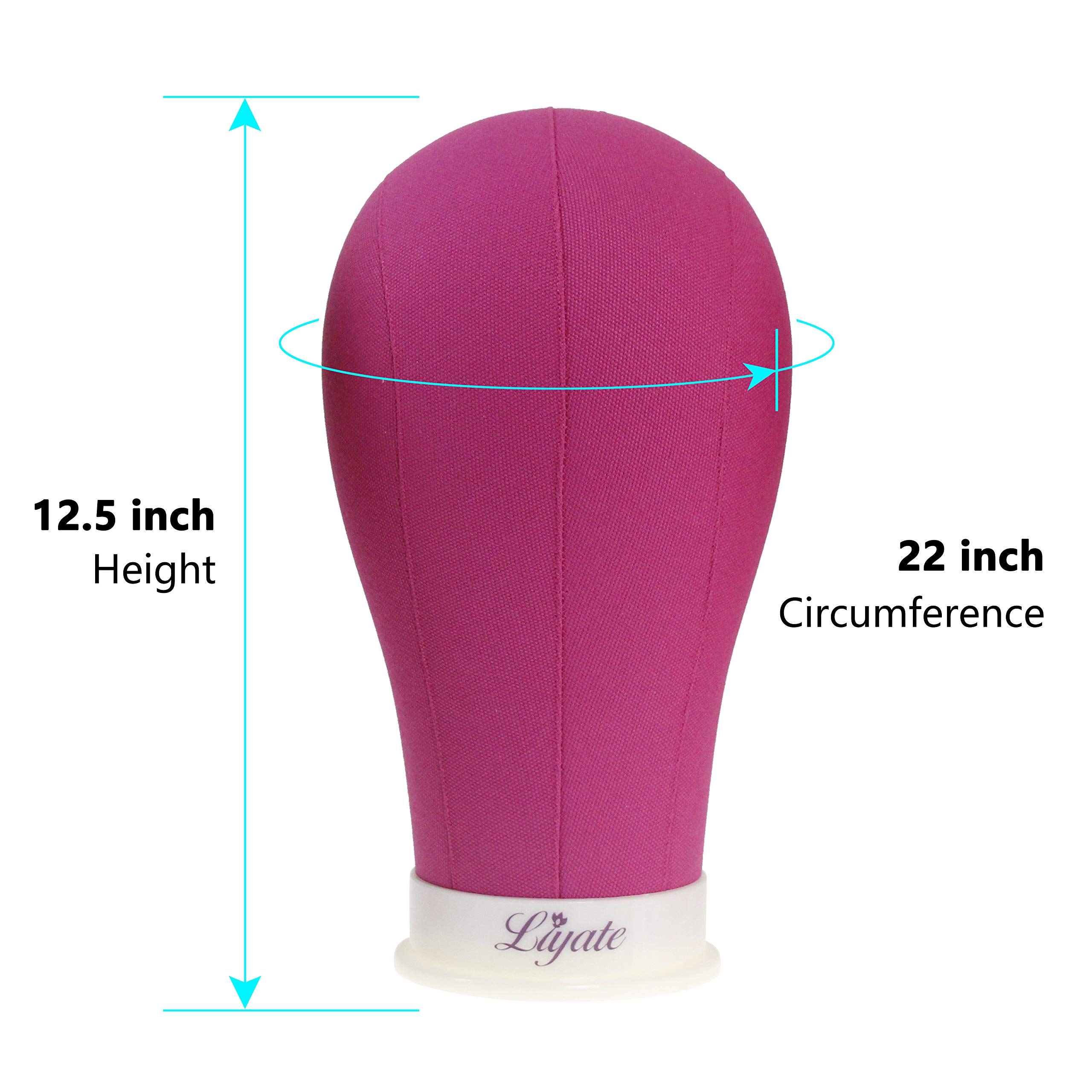 22 Inch Wig Head, Mannequin Wig Head With Stand, Canvas Block Head for Wigs Making Display Styling with Wig Caps,Mannequin Head with Mount Hole, Rosy Head