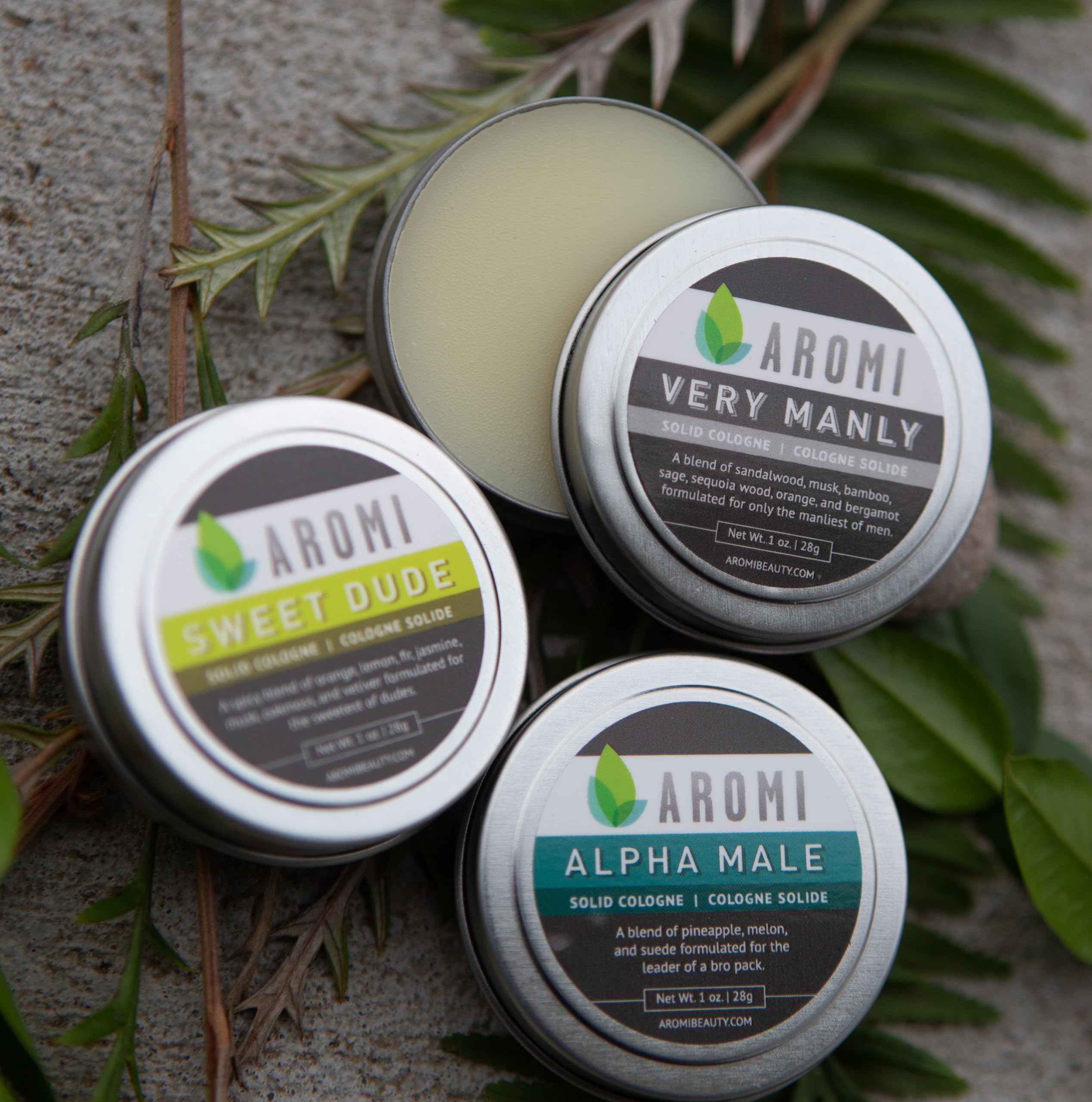 Aromi Solid Cologne | Spicy, Citrus Men's Fragrance, Oakmoss Scent, Vegan, Cruelty-free, Father's Day Gift Idea, Travel, Alcohol-free (Sweet Dude)