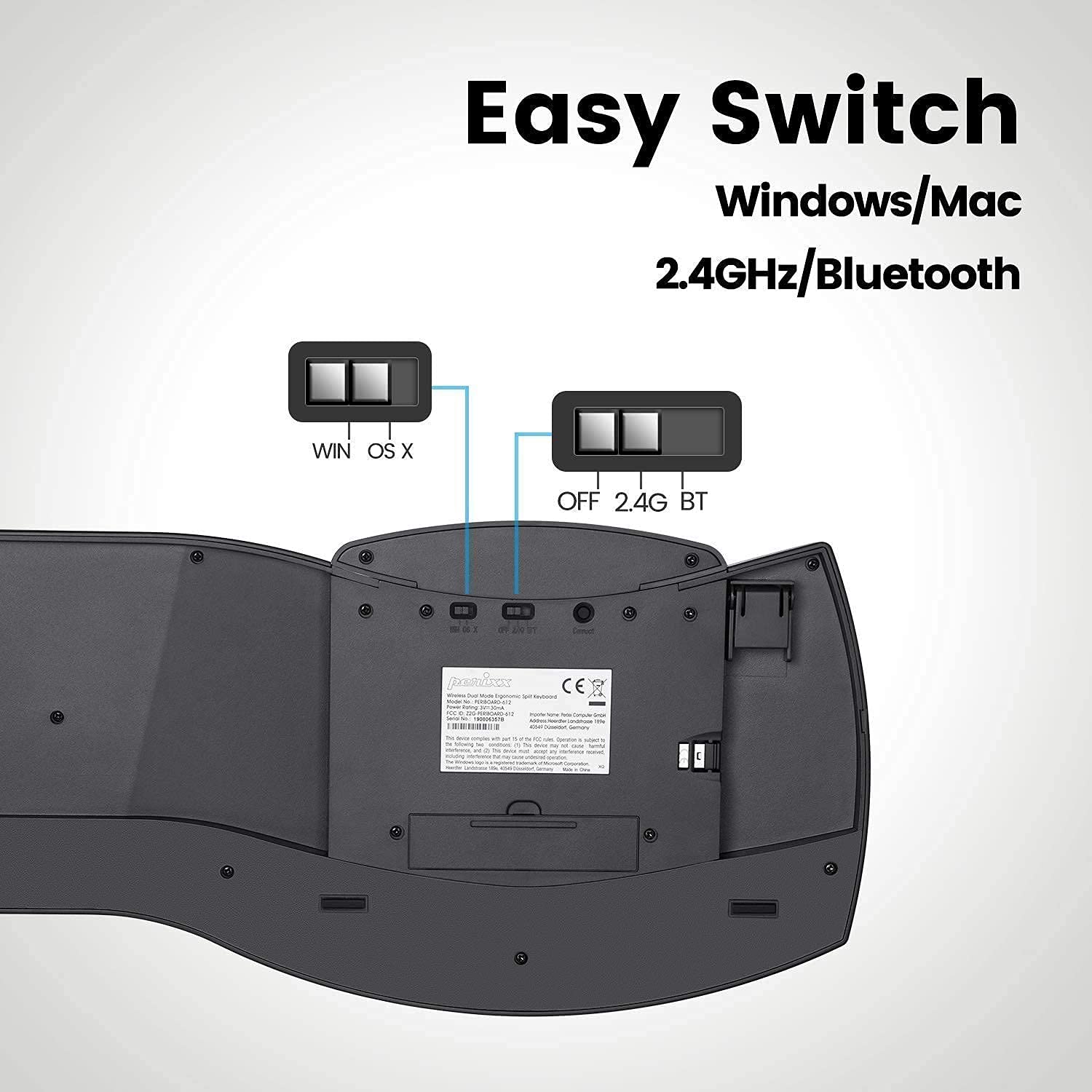 Ergonomic Bundle PERIBOARD-612 Wireless Ergonomic Keyboard with PERIMICE-713 Wireless Vertical Mouse