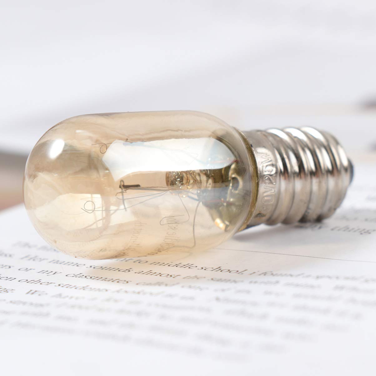 2PCS 25W E14 220-230v Oven Light Bulb Refrigerator Fridge Light Bulb Retro Tungsten Filament Lamp Bulbs Warm Yellow Light for Daily Use