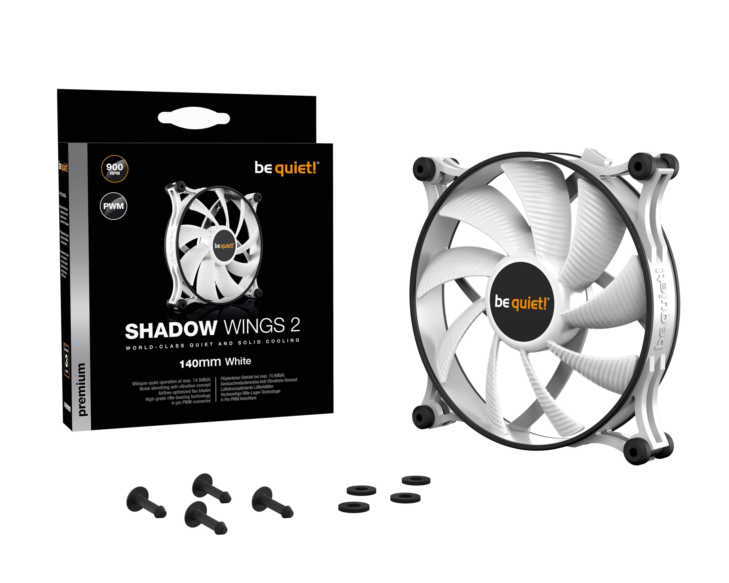 be quiet! Shadow Wings 2 140mm PWM Low Noise Cooling Fan | White | BL091