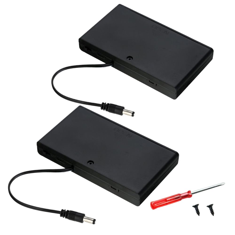 3 Pack USB Female Socket 4AA Battery Box Black,USB Battery Holder, 6V,with On/Off Switch and Cover, with USB Port Cable…