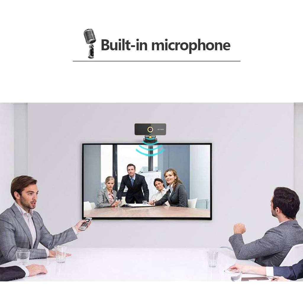 1080P Webcam with Microphone, PC Laptop Desktop USB Full Web Camera for Video Calling, Studying, Conference, Recording, Gaming with Rotatable Clip,White,1080P