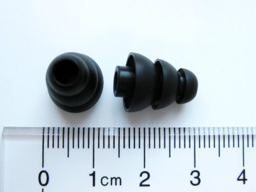6pcs Small (S) Black Soft Triple Flange Replacement Eartips Earbuds Set Compatible with Sennheiser IE Series, CX Series, CXC Series, CXL Series, OCX Series, and MM Series in Ear Earphone Headsets