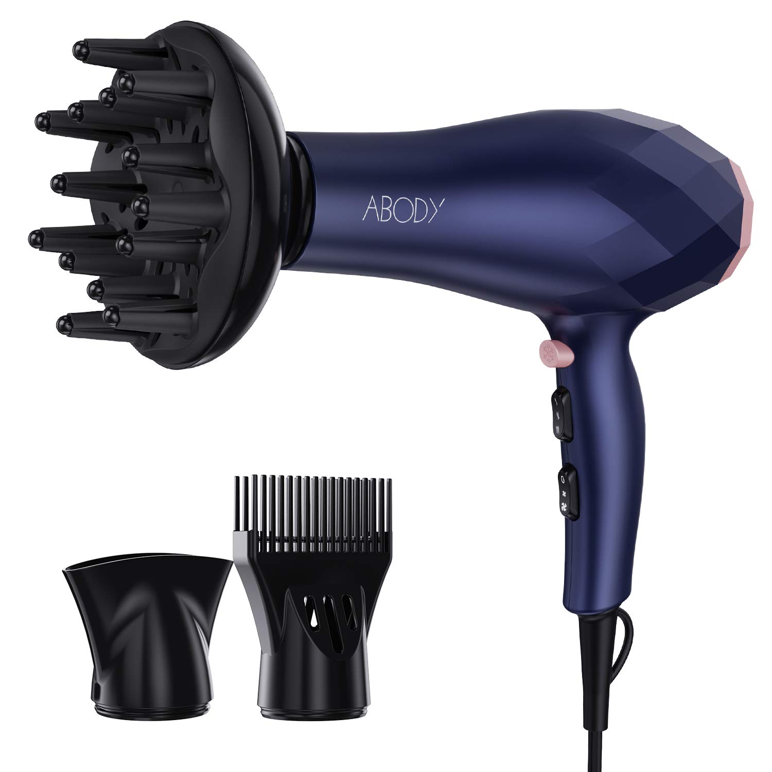 1875W Professional Hair Dryer, Negative Ion Blow Dryer 2 Speed and 3 Heat Setting, Quick Dry Light Weight Low Noise Hair Dryers with Diffuser & Concentrator & Comb