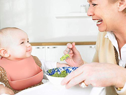 Baby Feeding Set Silicone Baby Bib Baby Plate Bowl Spoon Fork Divided Plate Baby Teether Baby Led Weaning Baby Gift Set