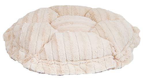 Bessie and Barnie Ultra Plush Aspen Snow Leopard/Natural Beauty Luxury Deluxe Dog/Pet Cuddle Pod Bed