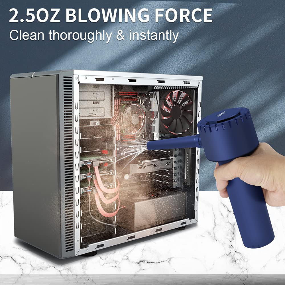 Compressed Air Duster, Electronic Air Duster, Portable 40000 RPM Cordless Dust Blower, 6000mAh Battery Air Can Duster, Powerful Computer Keyboard Cleaning Air Spray, Rechargeable Electric Canned Air