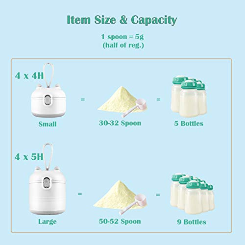 Baby Formula Dispenser, Portable Milk Powder Dispenser Snack Storage Container for Travel Bedroom Outdoor … (Pink)