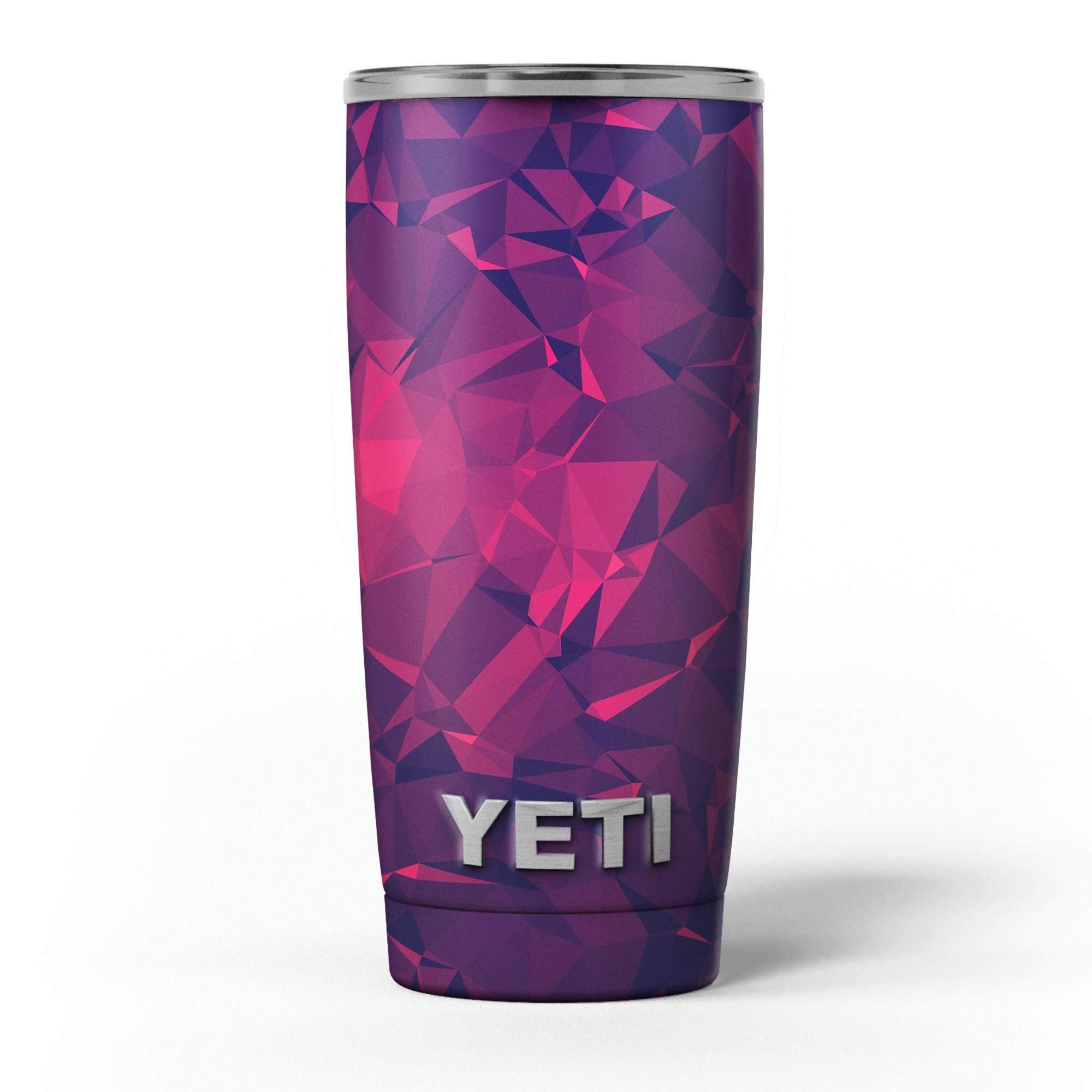 Design Skinz Vivid Fuchsia Geometric Triangles - Skin Decal Vinyl Wrap Kit Compatible with The Yeti Rambler Cooler Tumbler Cups