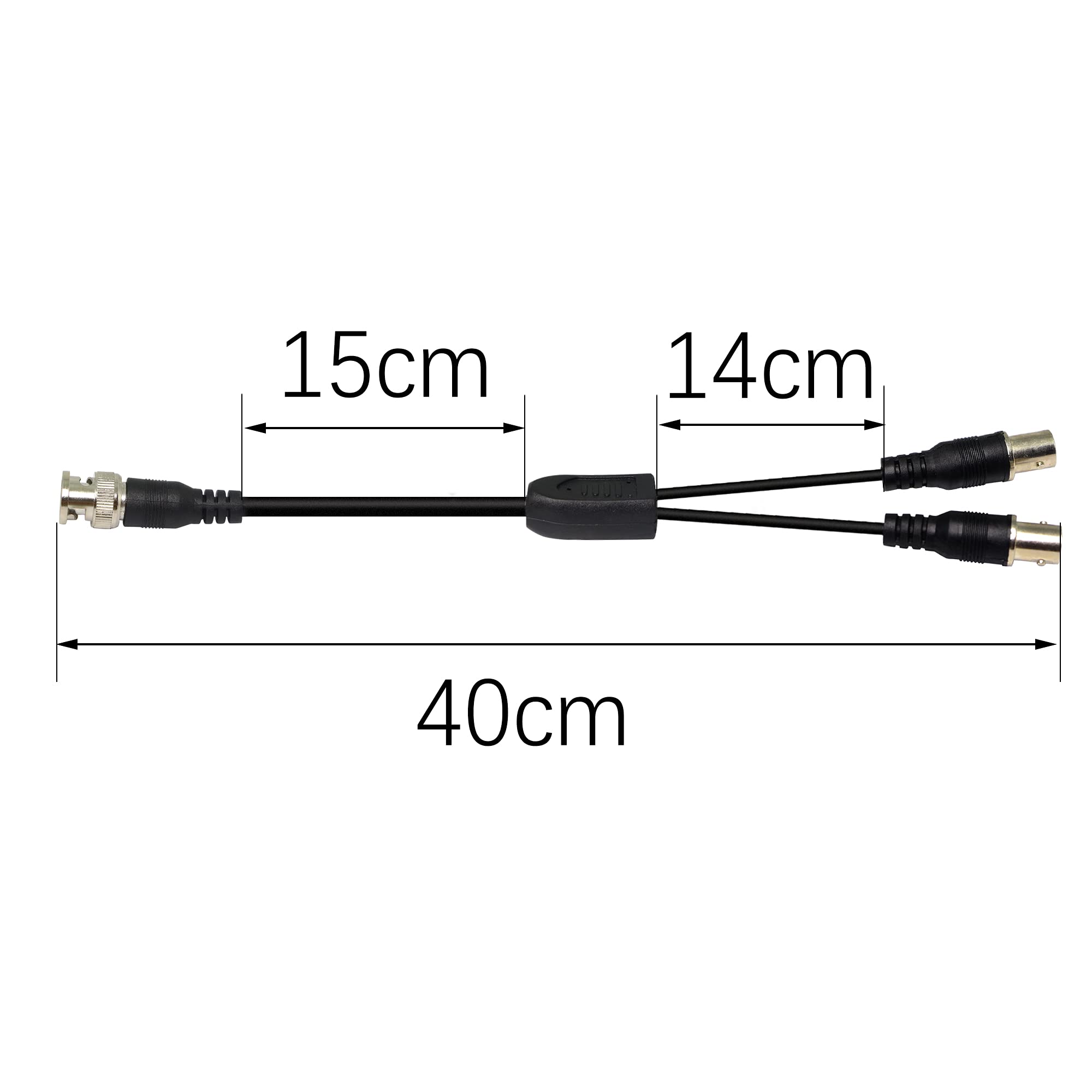 PNGKNYOCN BNC Coaxial Y Splitter Cable BNC Male to Dual BNC Female Connector Adapter Cable for Cameras and Video Equipment(0.4m)