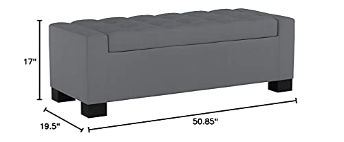 Christopher Knight Home Guernsey Fabric Storage Ottoman, Charcoal