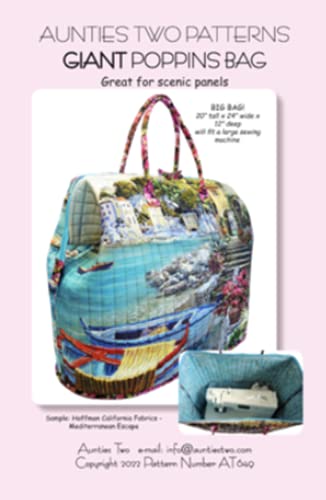 Aunties Two Patterns Giant Poppins Bag Pattern, Multi