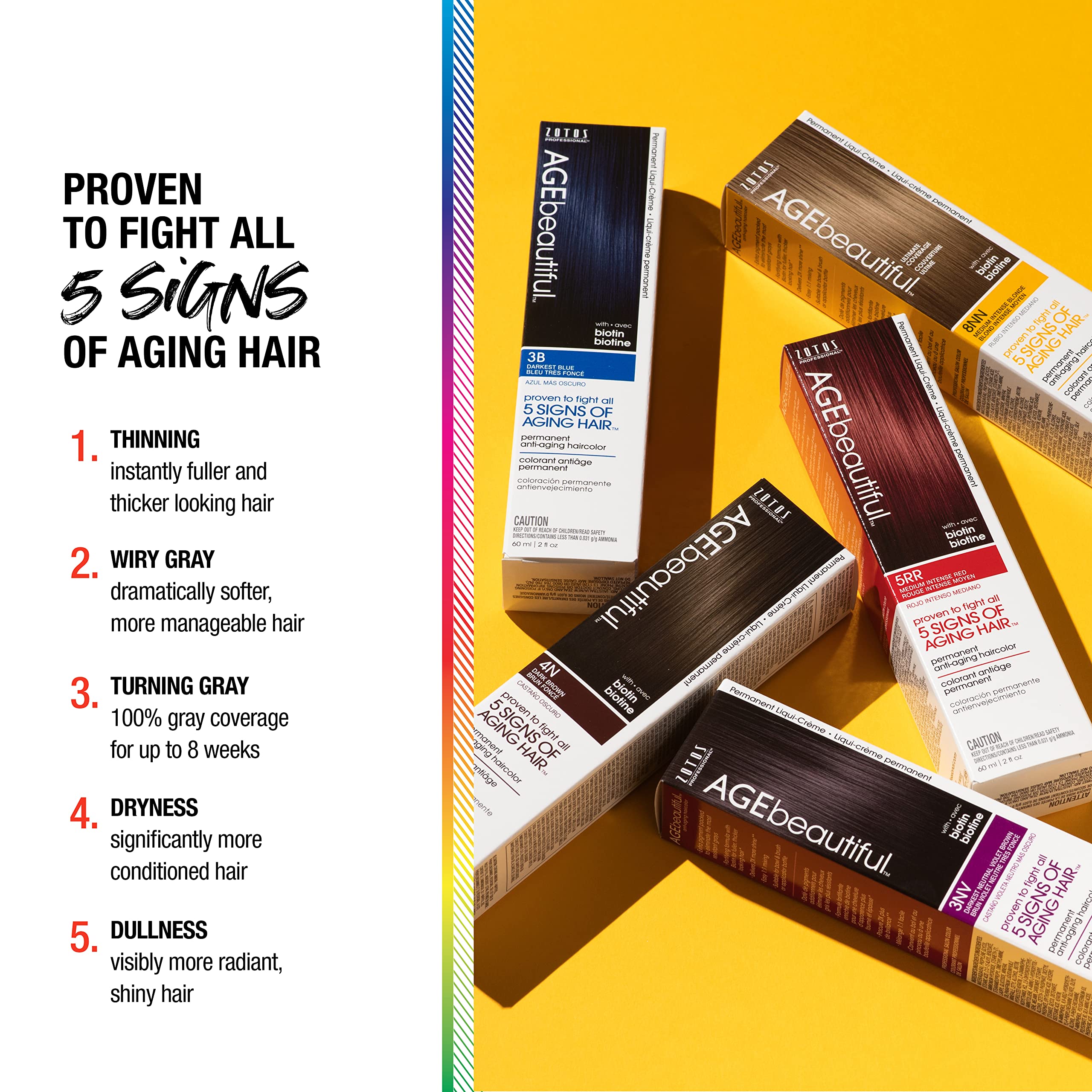 AGE beautiful Root Touch Up Hair Color Spray | Touch-Up Gray Concealer | Temporary Cover Up | Adds Volume & Covers Thinning Patches | Water, Sweat, Stain Resistant | Black | 2 Fl Oz