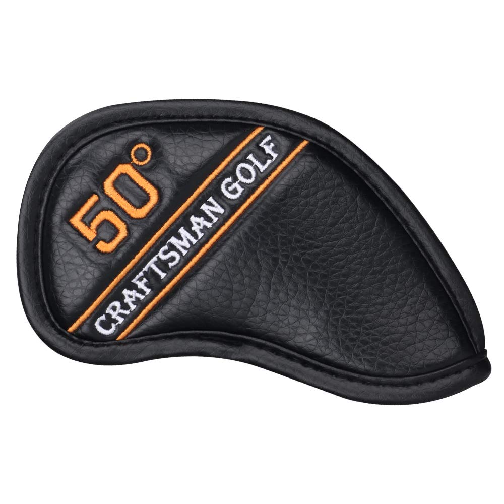 1pc 60° 60 Degree Wedge Iron Protective Headcover Synthetic Leather Black Golf Club Head Cover with Purple No.