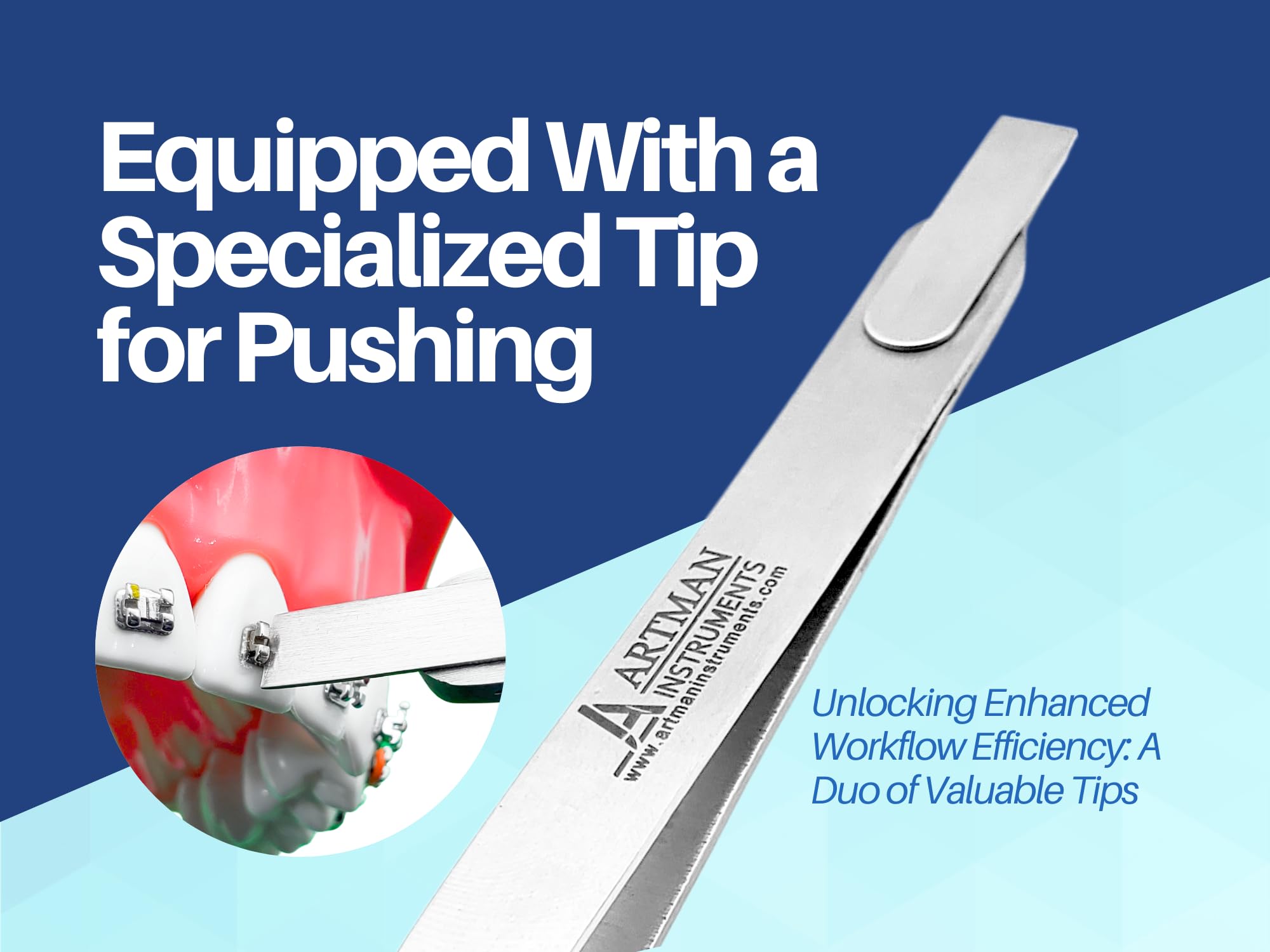 ARTMAN INSTRUMENTS Orthodontic Bracket Placer Tweezers – Self-Holding Bracket Holder Pliers, Stainless Steel, Precision Tool for Orthodontic Procedures, Durable and Autoclavable (Pack of 4)