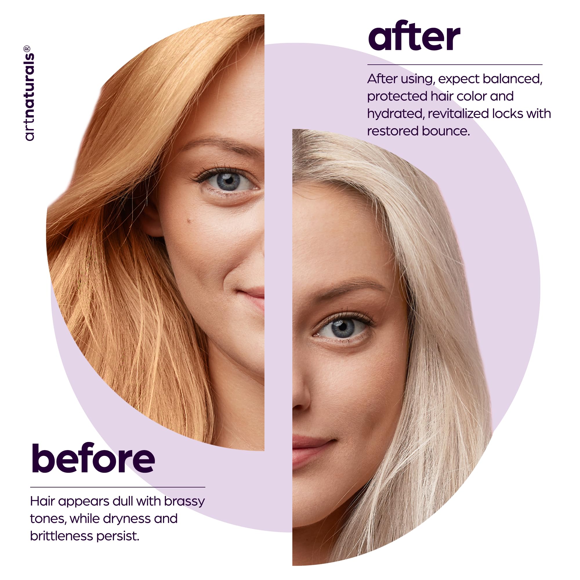 Artnaturals Purple Conditioner – (16 Fl Oz / 473ml) – Protects, Balances and Tones – Bleached, Color Treated, Silver, Brassy and Blonde Hair - Sulfate Free